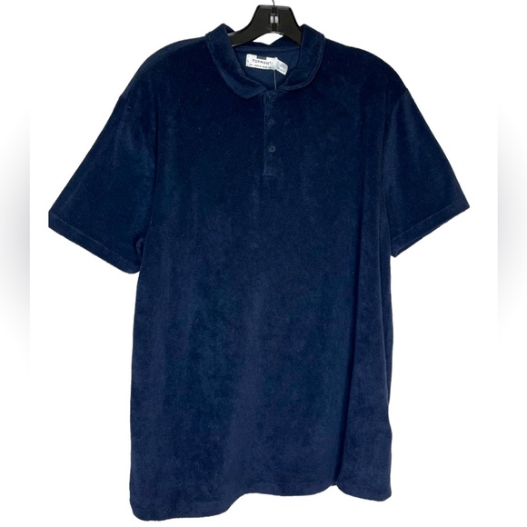 Topman | Shirts | Topman Velvet Polo Shirt Men Blue | Poshmark